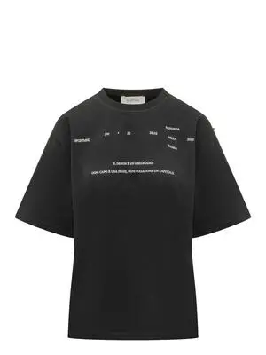 Sportmax Printed Cotton T-shirt - Nero