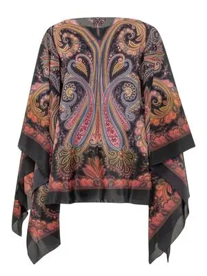 Etro Knit Poncho - Marrone