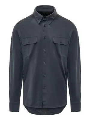 TOM FORD Blend Military Shirt - Navy