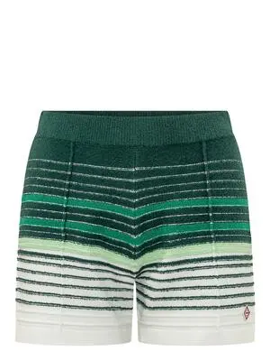 Casablanca Chic Boucle Loop Mini Shorts - White/green