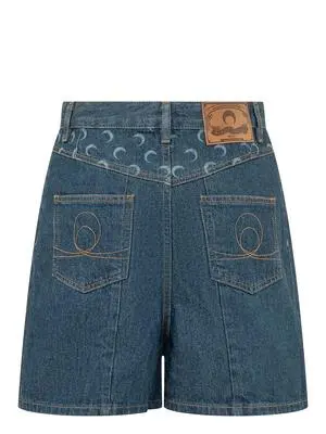 MARINE SERRE Denim Shorts - Midnight Blue