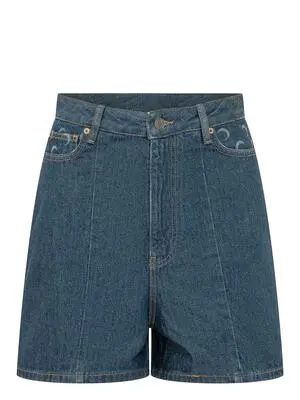 MARINE SERRE Denim Shorts - Midnight Blue