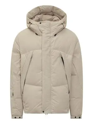 JG1 Lightweight Puffer Jacket With Hood - Bone
