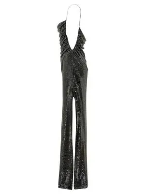 SELF-PORTRAIT Rhinestone-embellished Maxi Dress - Black