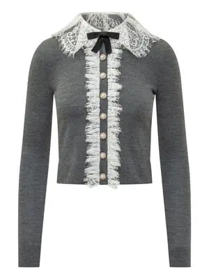SELF-PORTRAIT Classic Cardigan - Grey