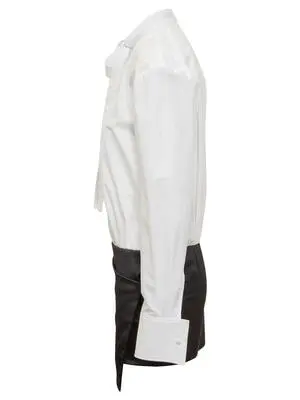 Attico Layered Mini Suit With Bow Detail - White/black
