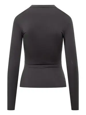 MARINE SERRE Logo Knit Top - Black