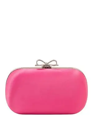 SELF-PORTRAIT SELF-PORTRAIT Satin Clutch Handbag Pink