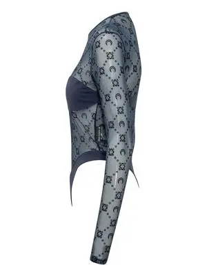 MARINE SERRE Geo-pattern Long Sleeve Top - Navy