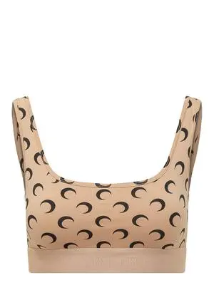 MARINE SERRE Sporty Graphic Top - Tan