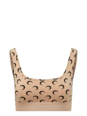 MARINE SERRE Sporty Graphic Top - Tan