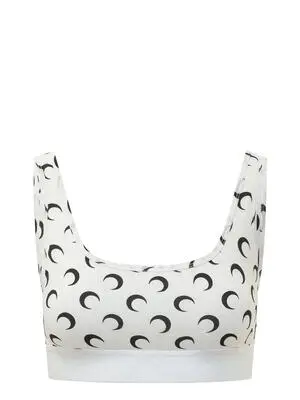 MARINE SERRE Sporty Printed Mini Top - Optical White