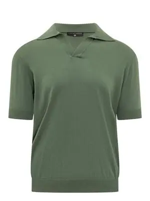 FILIPPO DE LAURENTIIS Short Sleeve Polo - Oliva