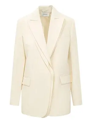 Sportmax Tailored Fit Jacket With Reverse Pockets - Burro