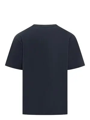 A.p.c. Organic Cotton T-shirt With Embroidered Logo - Dark Navy