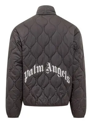Palm Angels Curved Logo Down Jacket - Black