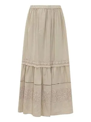 MAX MARA WEEKEND MAX MARA Linen Embroidered Mini Skirt