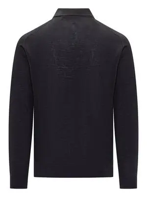 PREMIATA Premiata Luxury Long Sleeve Polo With Premium Merino Wool And Silk Blend