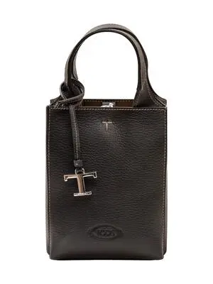 TOD`S Leather Shopping Bag Handbag - Nero