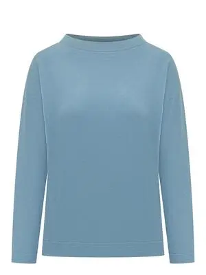 Max Mara Weekend Max Mara Weekend Soft Silk-Cotton Crewneck Sweater Sky