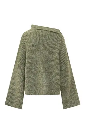 GANNI GANNI Wool And Mohair Blend Pullover With Button Detailing Nile