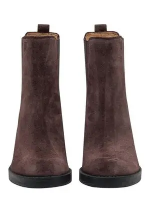 TOD`S Tod's Leather Mini Ankle Boots - Palissandro