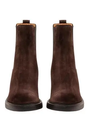 TOD`S Ankle Boots With Rubber Sole And T60 Heel - Palissandro