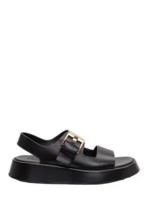 TOD`S Tod's Buckled Leather Sandals - Nero