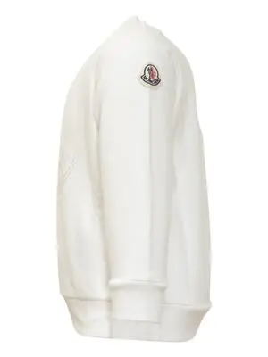 Moncler Cotton Blend Sweatshirt - Bianco