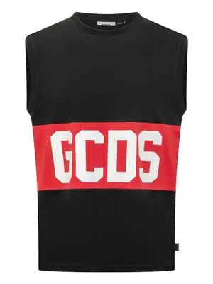 Gcds Logo Print Tank Top - Black/red