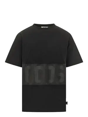 Gcds Band Logo Loose Fit Tee - Black/black