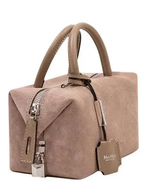Max Mara MAX MARA Suede Calf Leather Holdall Bag Clay
