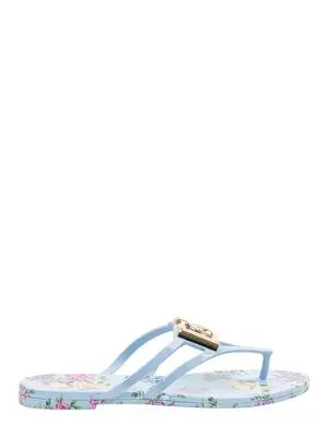 Dolce & Gabbana DOLCE & GABBANA T-Strap Sandals Fiorellini F.celeste