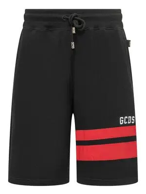 Gcds Bermuda Shorts With Graphic Print - Black/red
