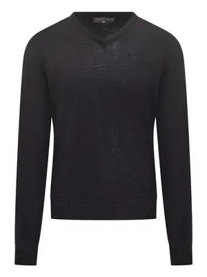 FILIPPO DE LAURENTIIS Wool V-neck Sweater - Navy