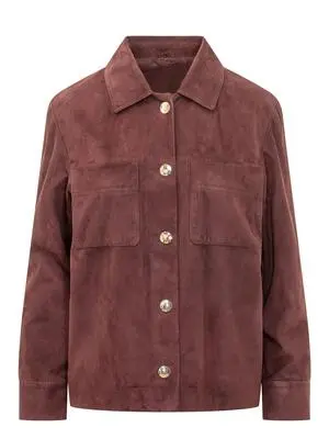 MAX MARA`S Max Mara Smmabisso Leather Jacket - Dark Ruby