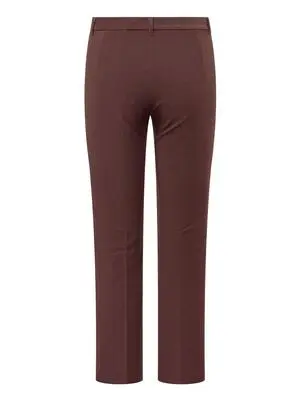MAX MARA`S Max Mara Long Stretch Cotton-blend Pants - Dark Ruby