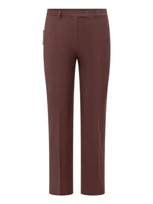 MAX MARA`S Max Mara Long Stretch Cotton-blend Pants - Dark Ruby
