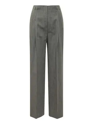 Alberta Ferretti Tailored Wool-blend Trousers - Multi Grey