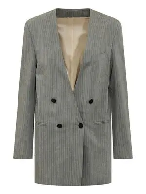 Alberta Ferretti Tailored Wool-blend Blazer Jacket - Multi Grey