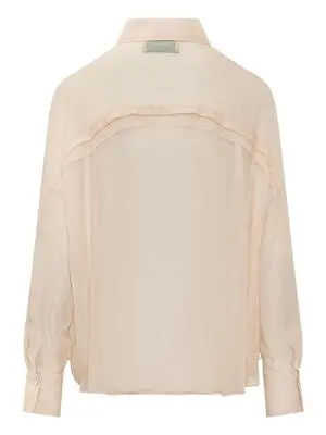 Momoni Mini Shirt With Pleated Insert - Cipria