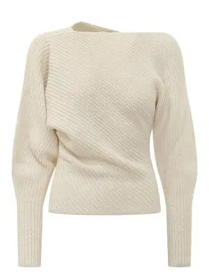 Alberta Ferretti Wool Blend Knit Sweater - White