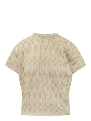 Momoni Geometric Print T-shirt - Beige/oro