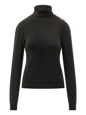 Alberta Ferretti Wool-silk-cashmere Turtleneck Sweater - Black
