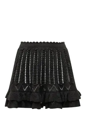 MARANT ETOILE Ruffled Mini Skirt - Black