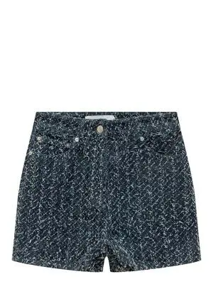 IRO PARIS Textured Denim Shorts - Denim Curl