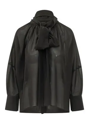 LE SULLY STUDIO Scarf Detail Shirt - Nero