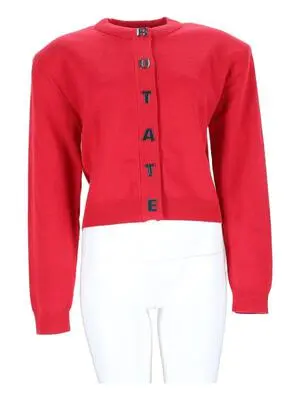 ROTATE BY BIRGER CHRISTENSEN ROTATE BY BIRGER CHRISTENSEN Button Detailed Knit Cardigan Red