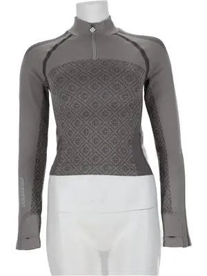 Casablanca CASABLANCA Monogrammed Half Zip Top Gray