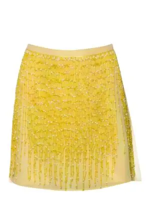 BAOBAB Carlota Beaded Fringe-detail Skirt - Yellow